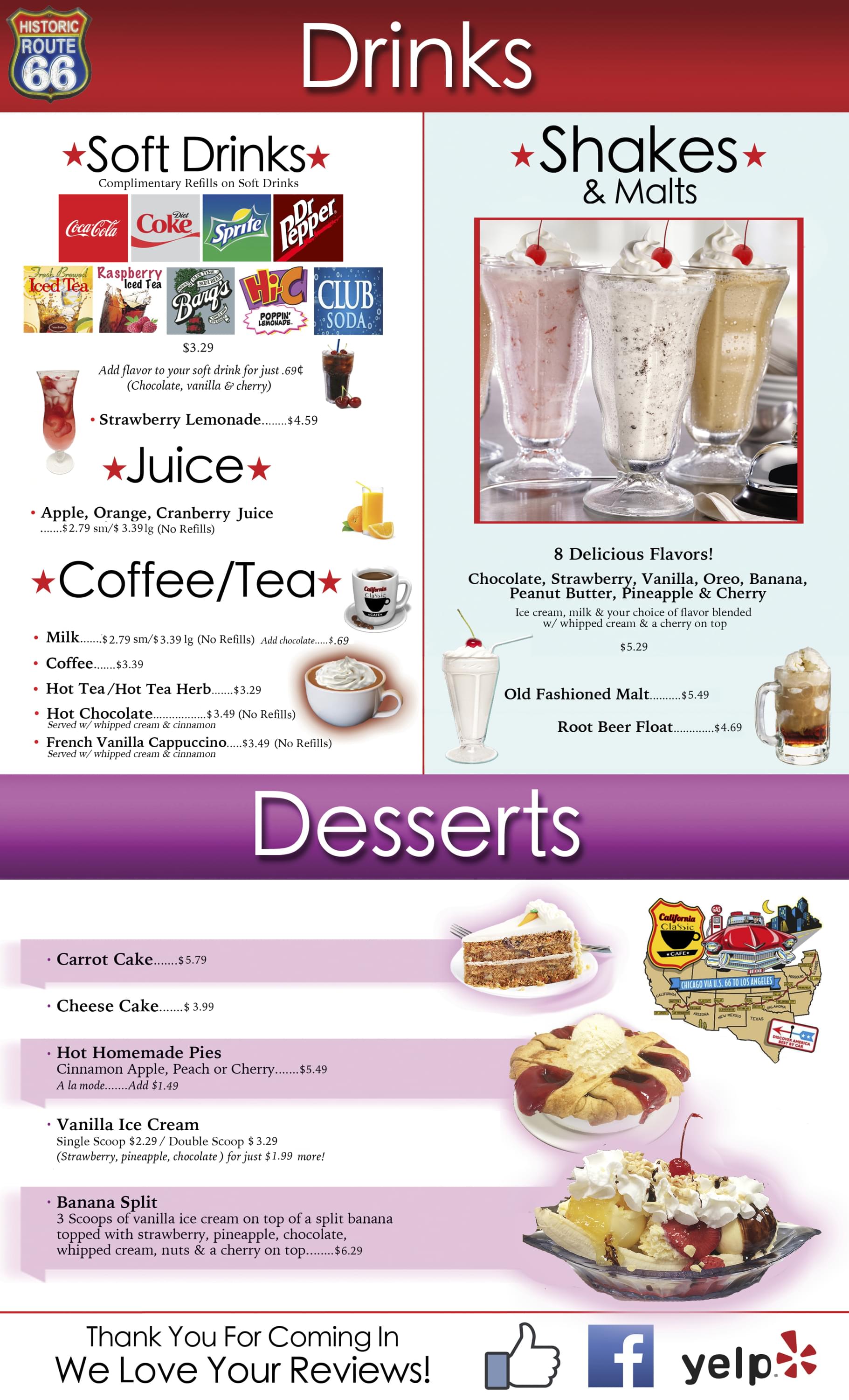 California Classic Cafe - Menu